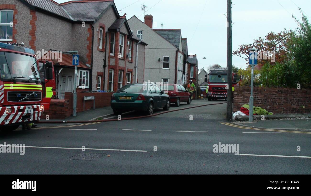 Prestatyn house fire Stock Photo - Alamy