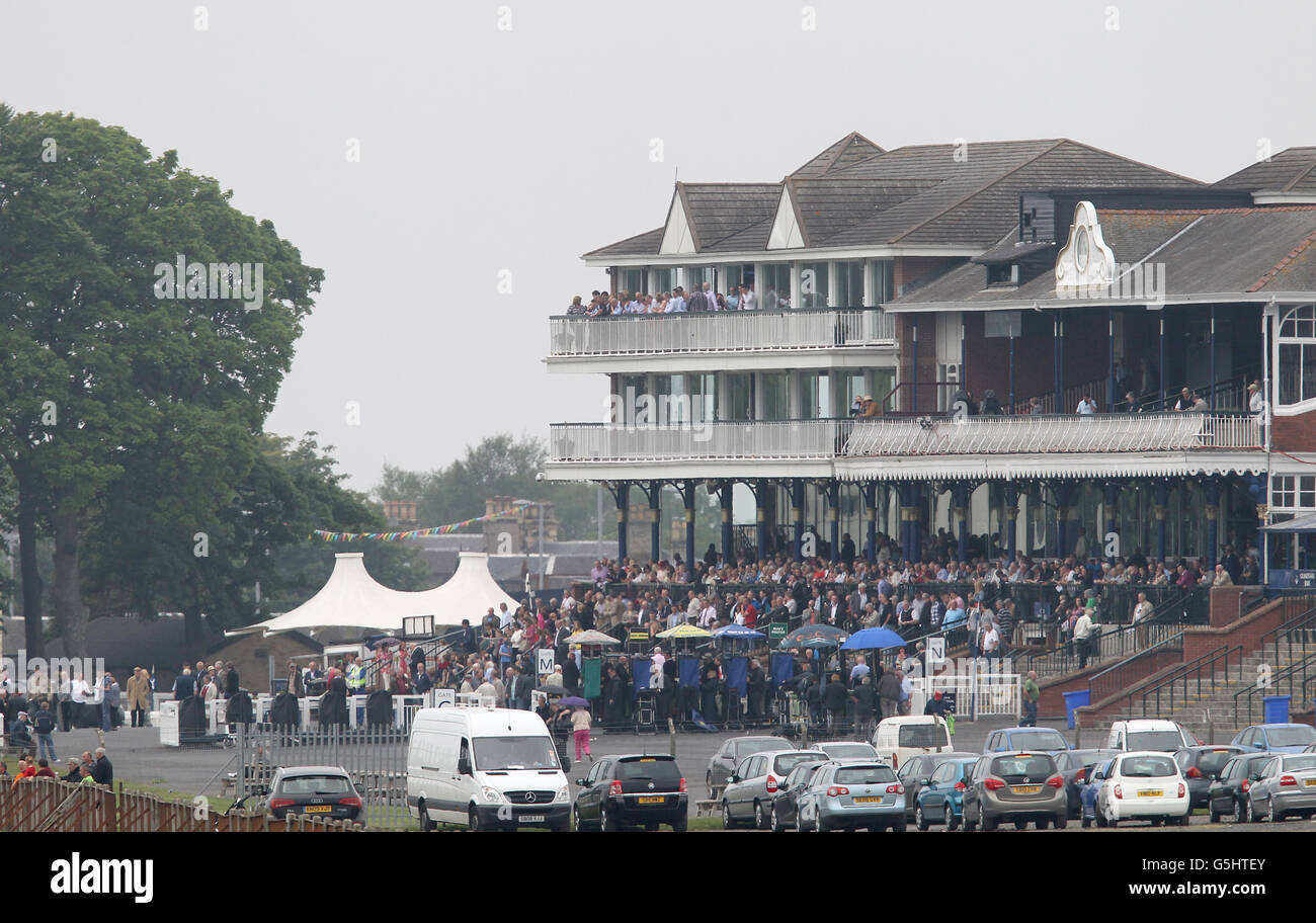 Horse Racing - Ayr Racecourse. A general view of the stands at Ayr ...