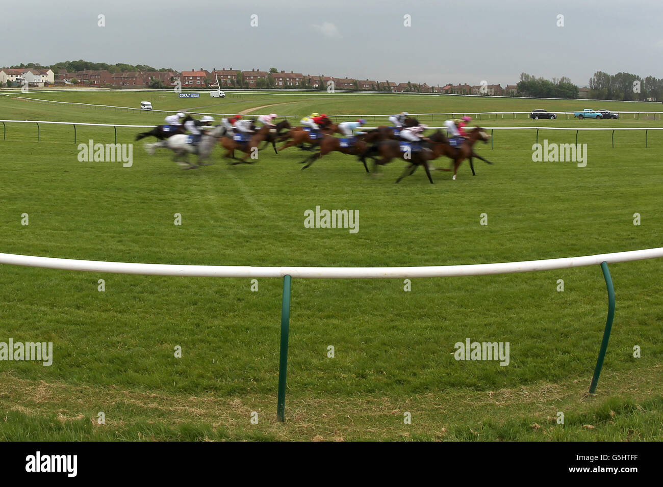Horse Racing, Ayr Racecourse. Horses run in the Bet Mobile At BetVictor ...