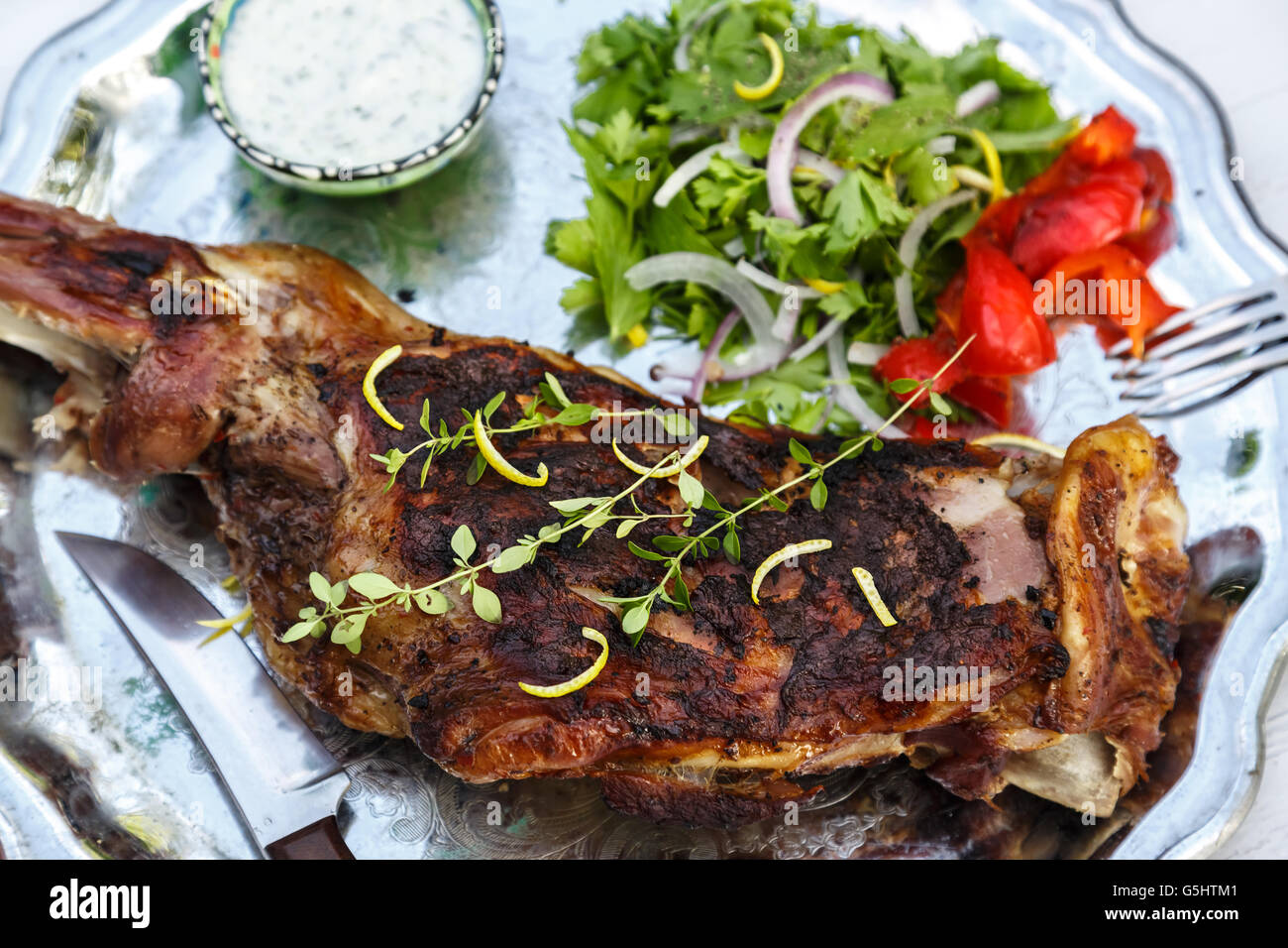 Roasted calf on dish hi-res stock photography and images - Alamy