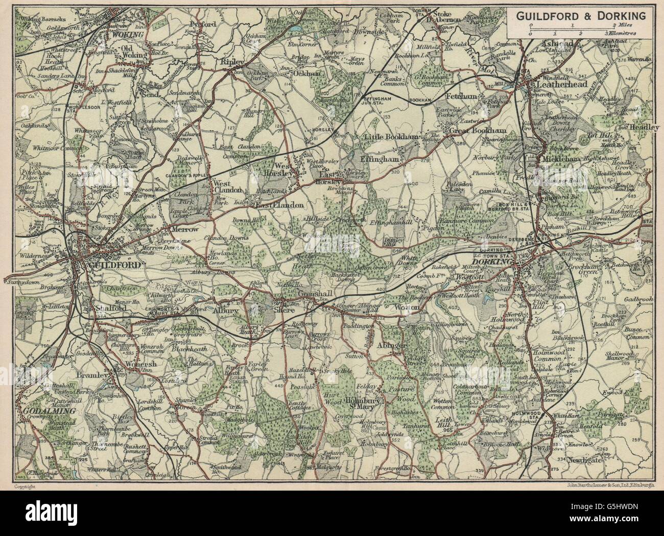 Map of leatherhead hi-res stock photography and images - Alamy