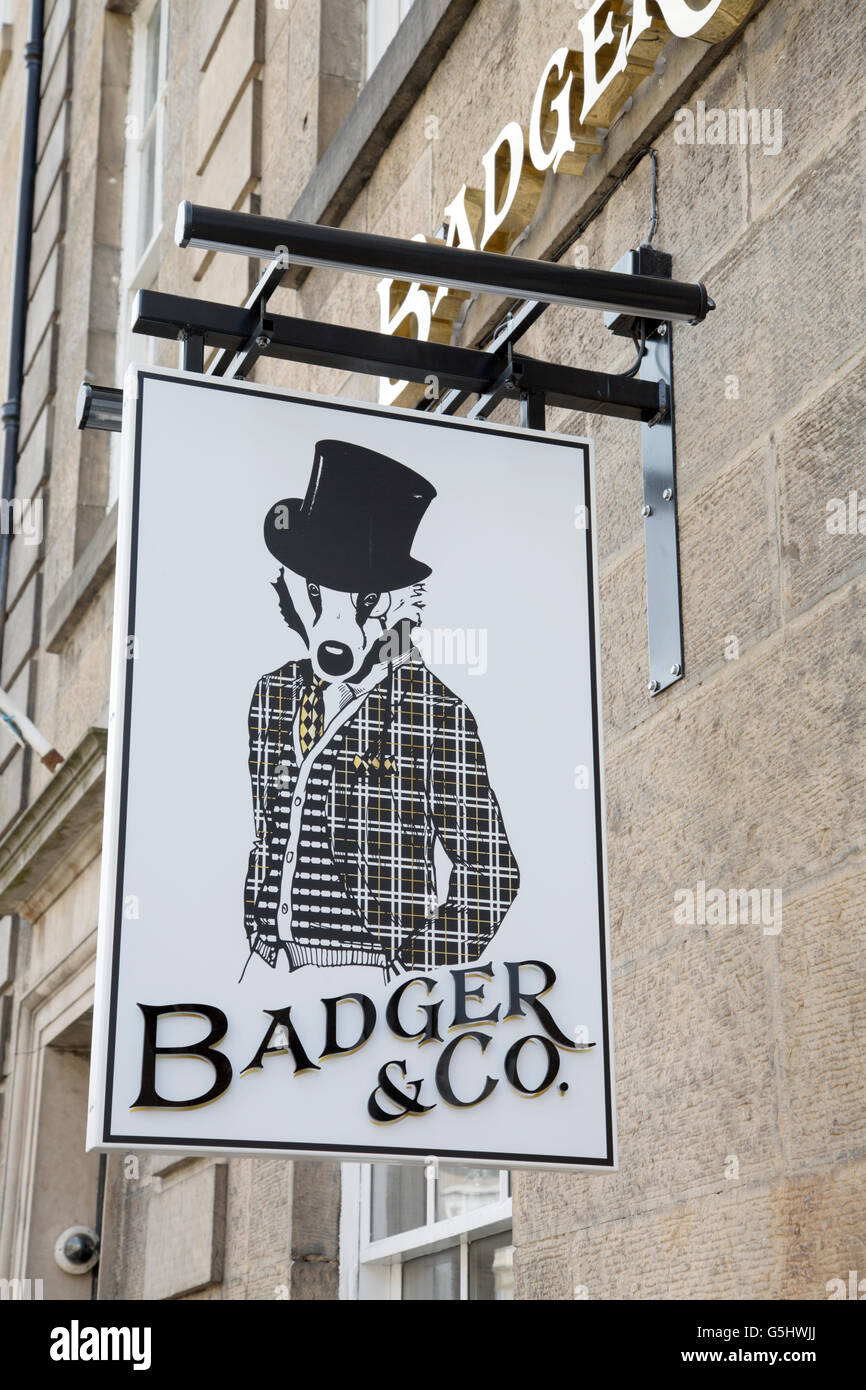 Badger & Co Pub and Bar Sign, Edinburgh; Scotland; Europe Stock Photo ...