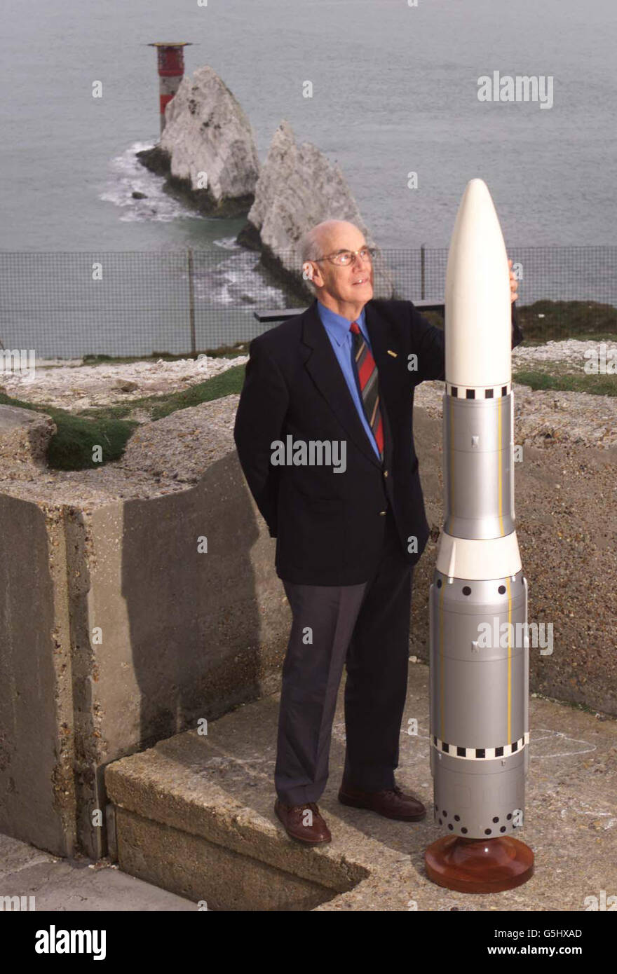 Isle of Wight rocket scientist Ray Wheeler with a scale model of the ...