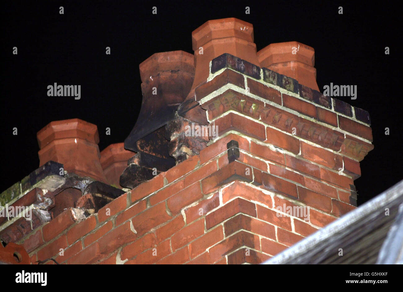 A partially collapsed chimney stack belonging to Teresa Christian in ...