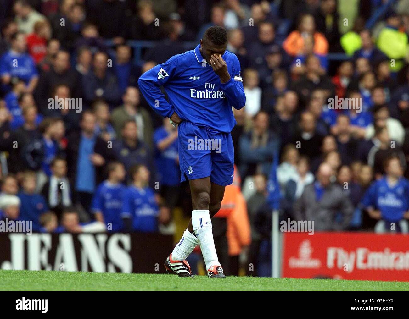 Chelsea's captain Marcel Desailly at the final whistle against ...