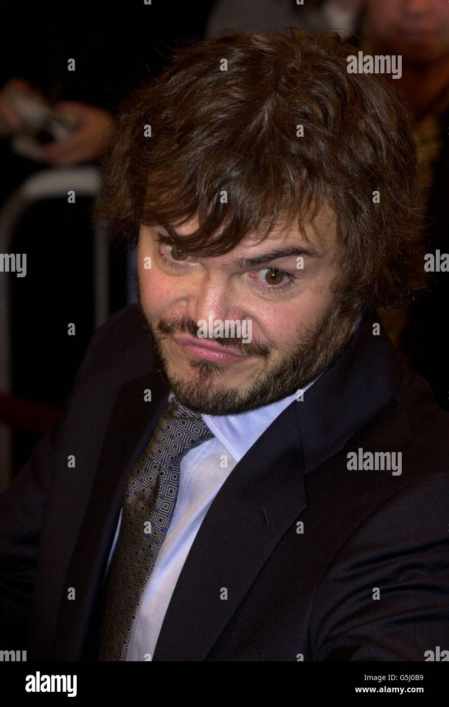 Actor Jack Black arrives at the premiere of his new film Shallow Hal at ...