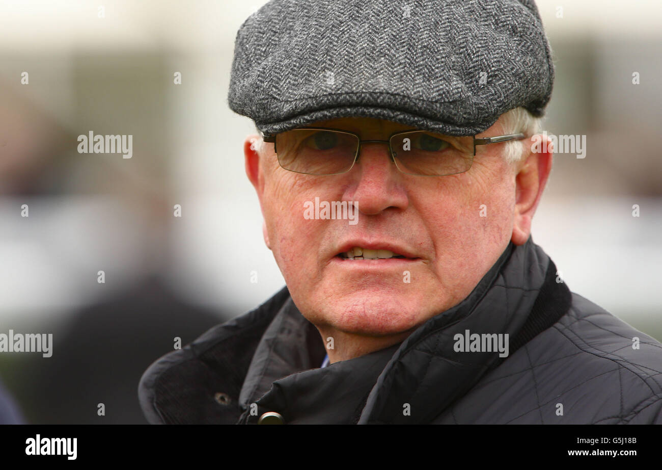 Race horse trainer mick channon at newbury racecourse hi-res stock ...