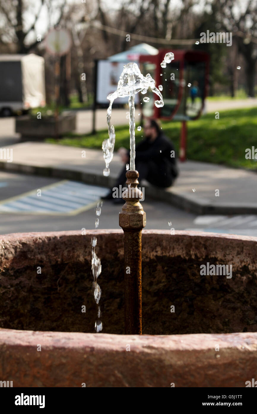 Fountain close view Stock Photo - Alamy
