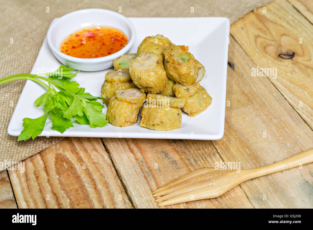 Deep Fried Chicken Roll, Thai food chinese style Stock Photo - Alamy