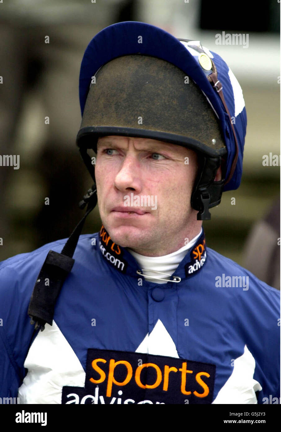 M. A. Fitzgerald. Jockey Michael Fitzgerald at Wetherby Race Course ...