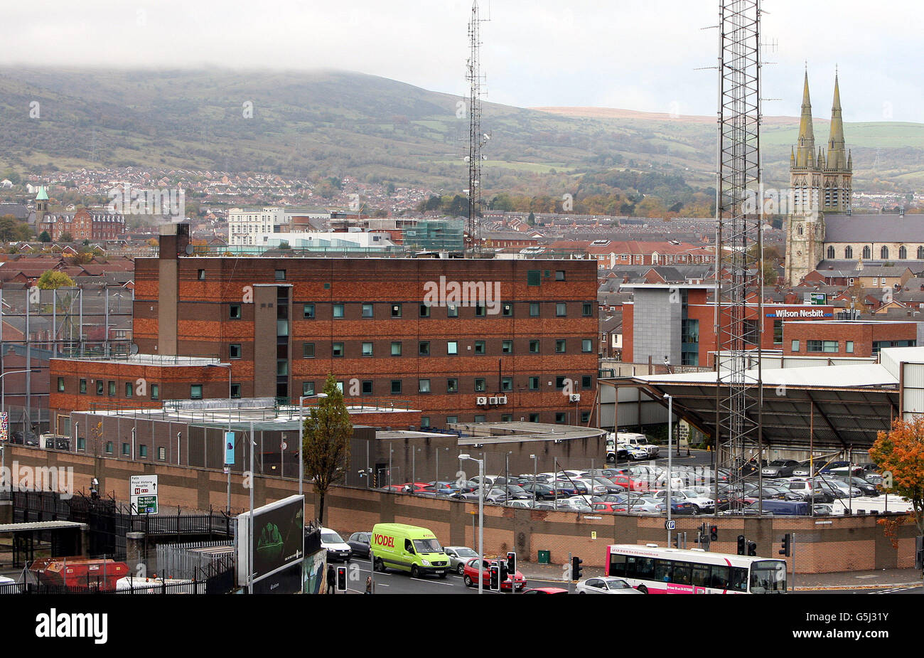 Belfast Grosvenor Police station Stock Photo - Alamy