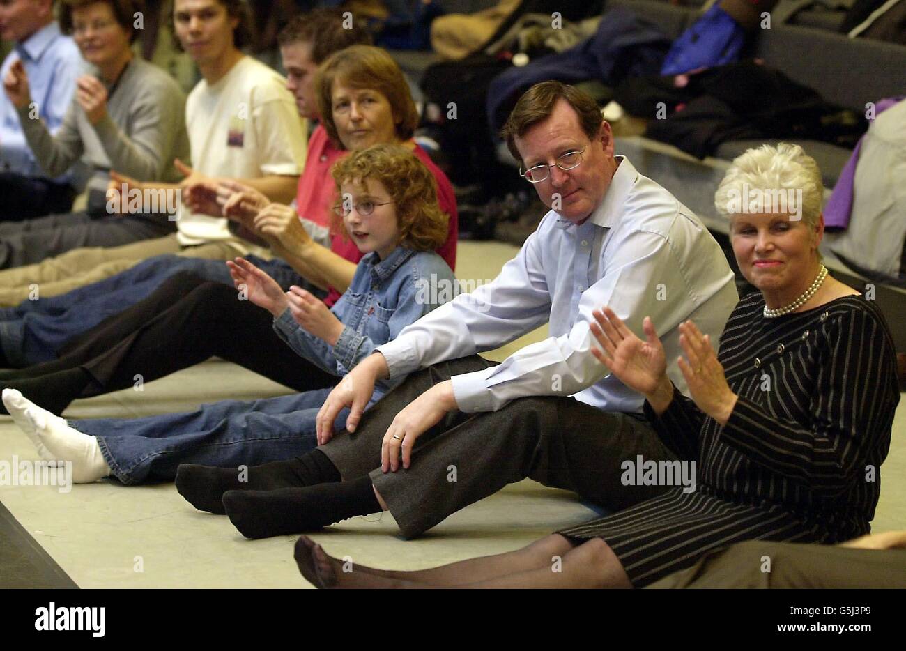 Northern Ireland's First Minister David Trimble and his nine year old ...
