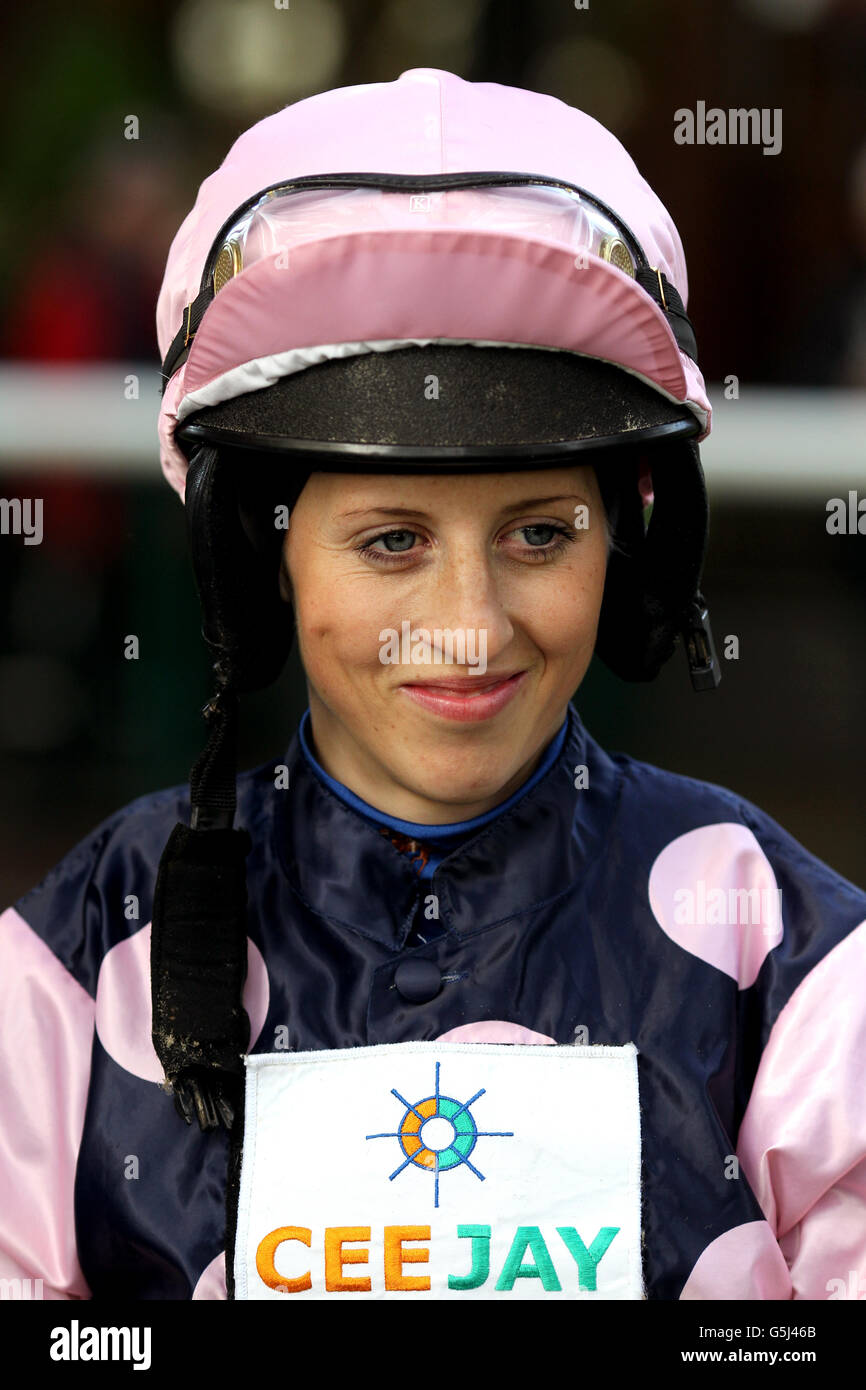 Horse Racing - Haydock Park Racecourse. Amy Ryan, jockey Stock Photo ...