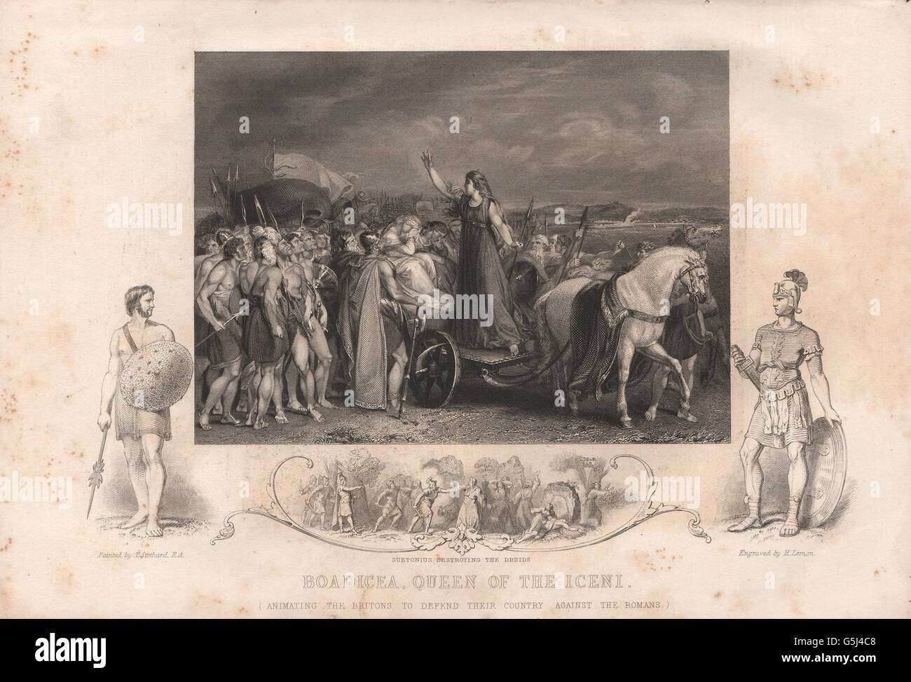 BOADICEA QUEEN: Iceni. Urging Britons to fight Romans. Suetonius druids ...