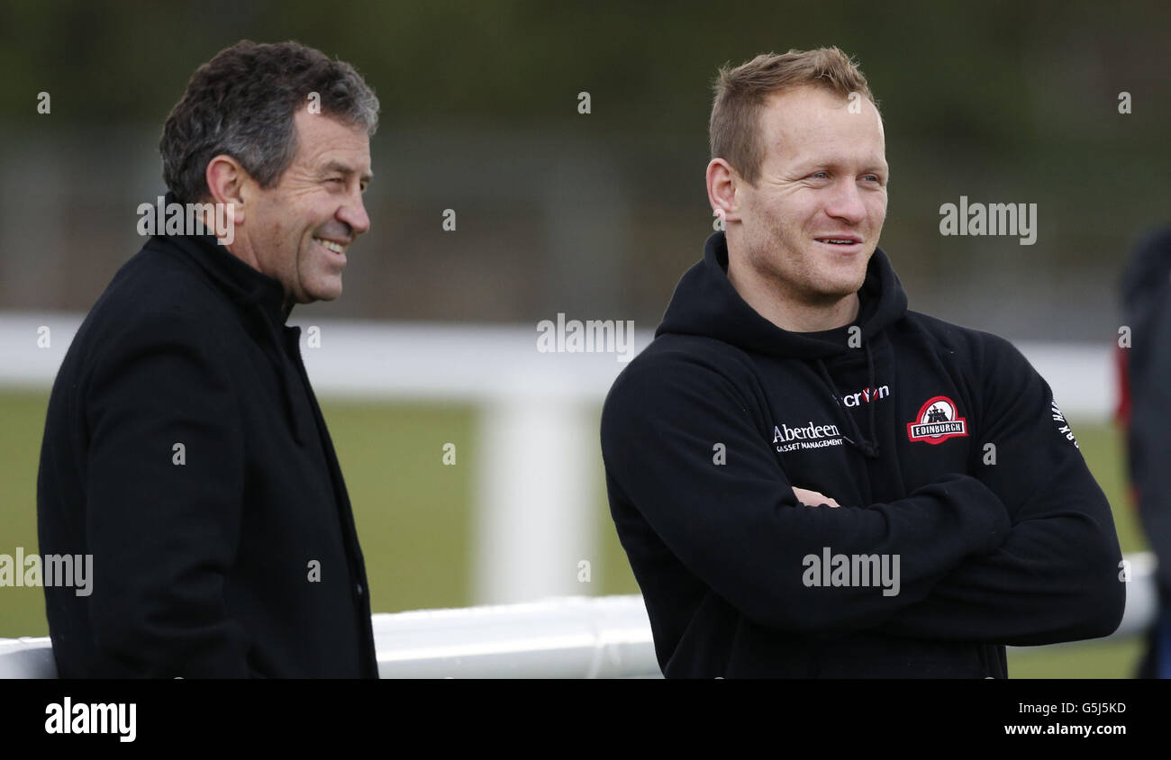 Edinburgh Rugby player James King (right) and former All Blacks Coach ...