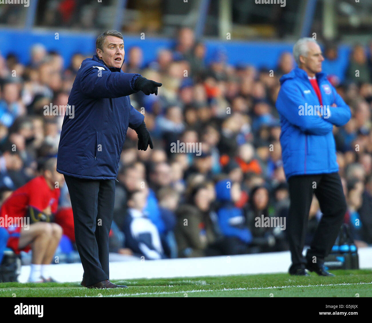 Birmingham's manager Lee Clarke shouts on his team against Ipswich Town ...