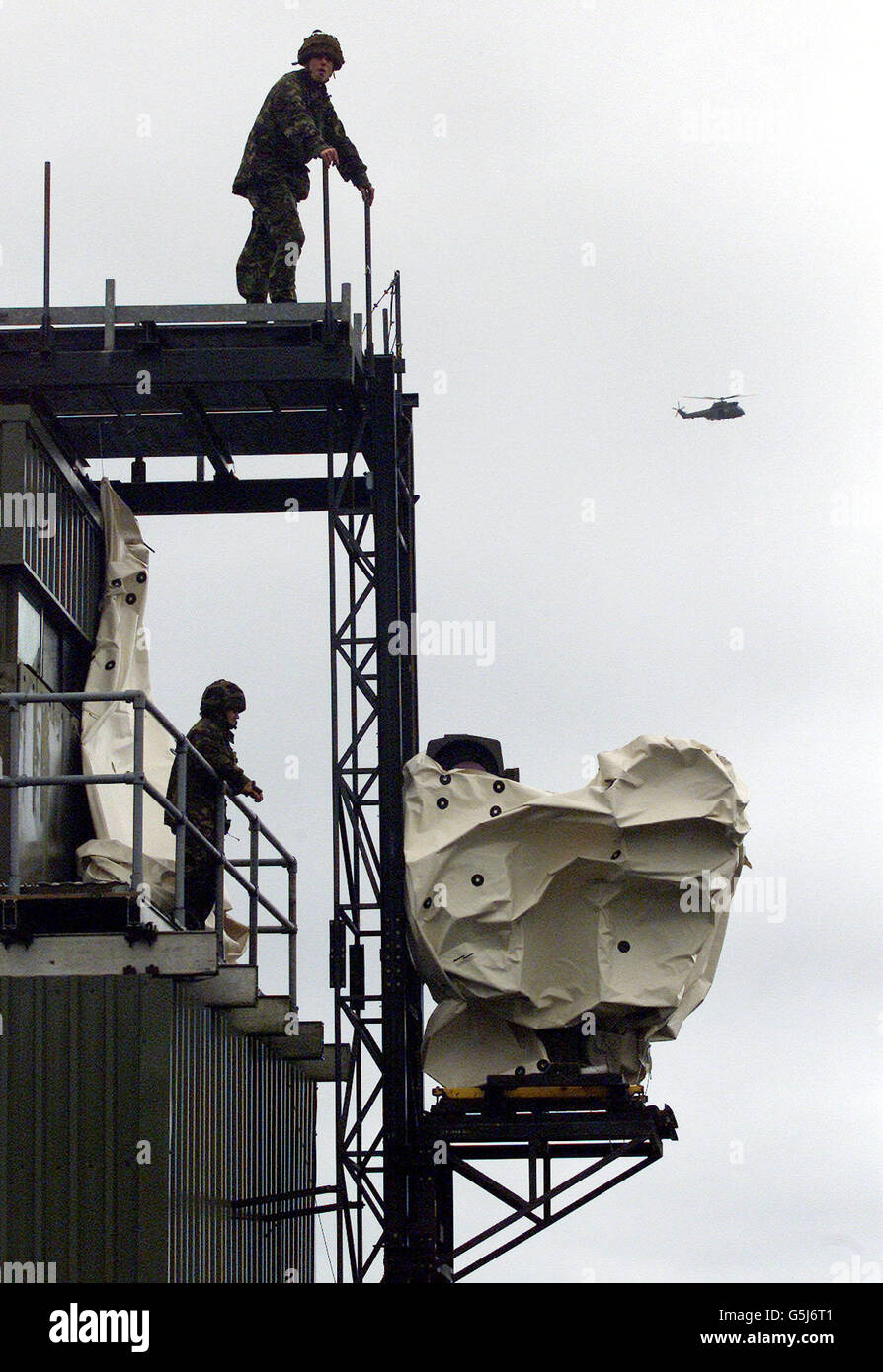 Army Engineers remove powerfull surveilance cameras from the top of the ...