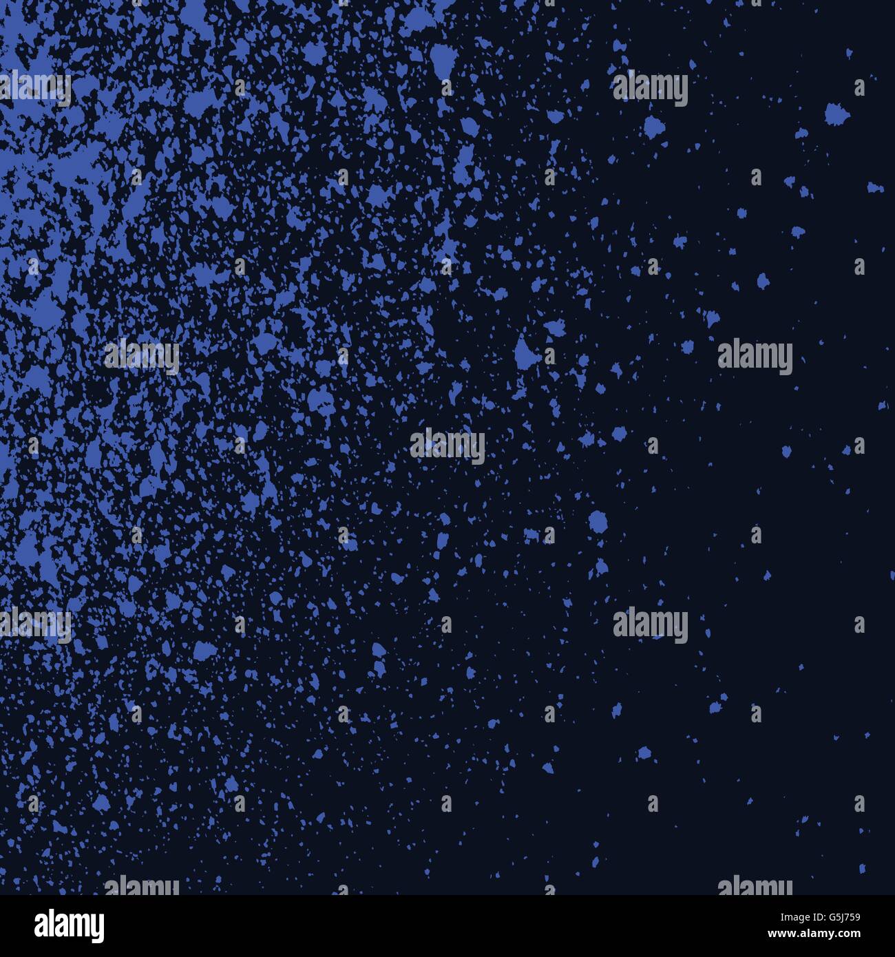 Colorful acrylic paint blue splatter on black background. Neon spray ...