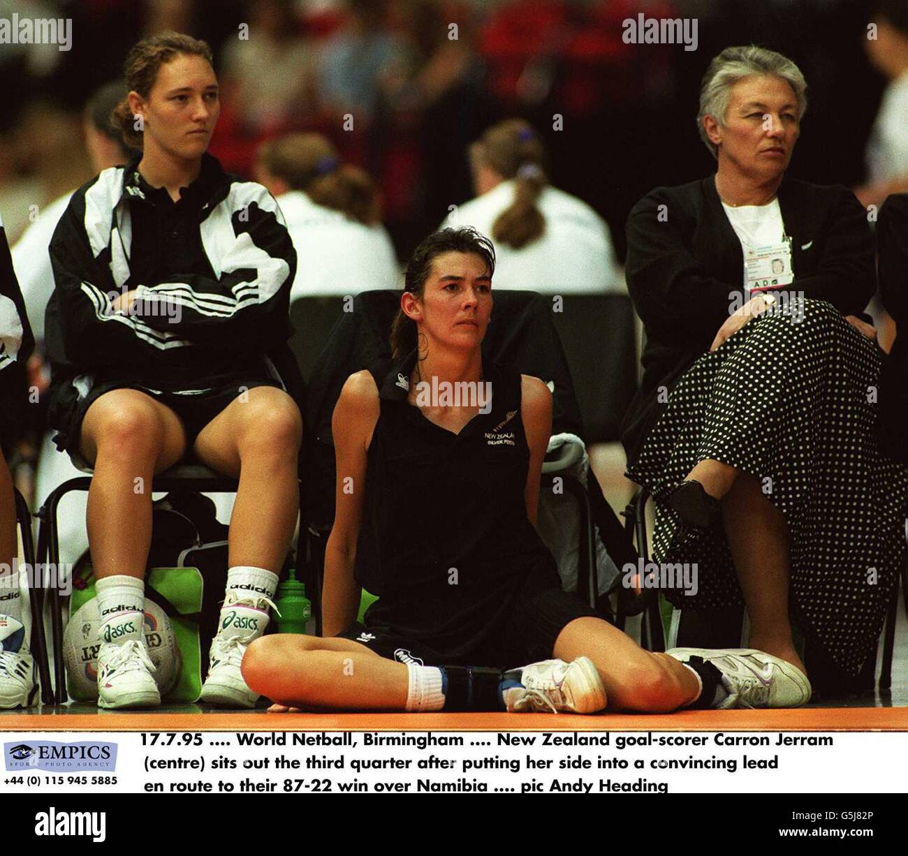 17.7.95 .... World Netball, Birmingham .... New Zealand goal-scorer ...