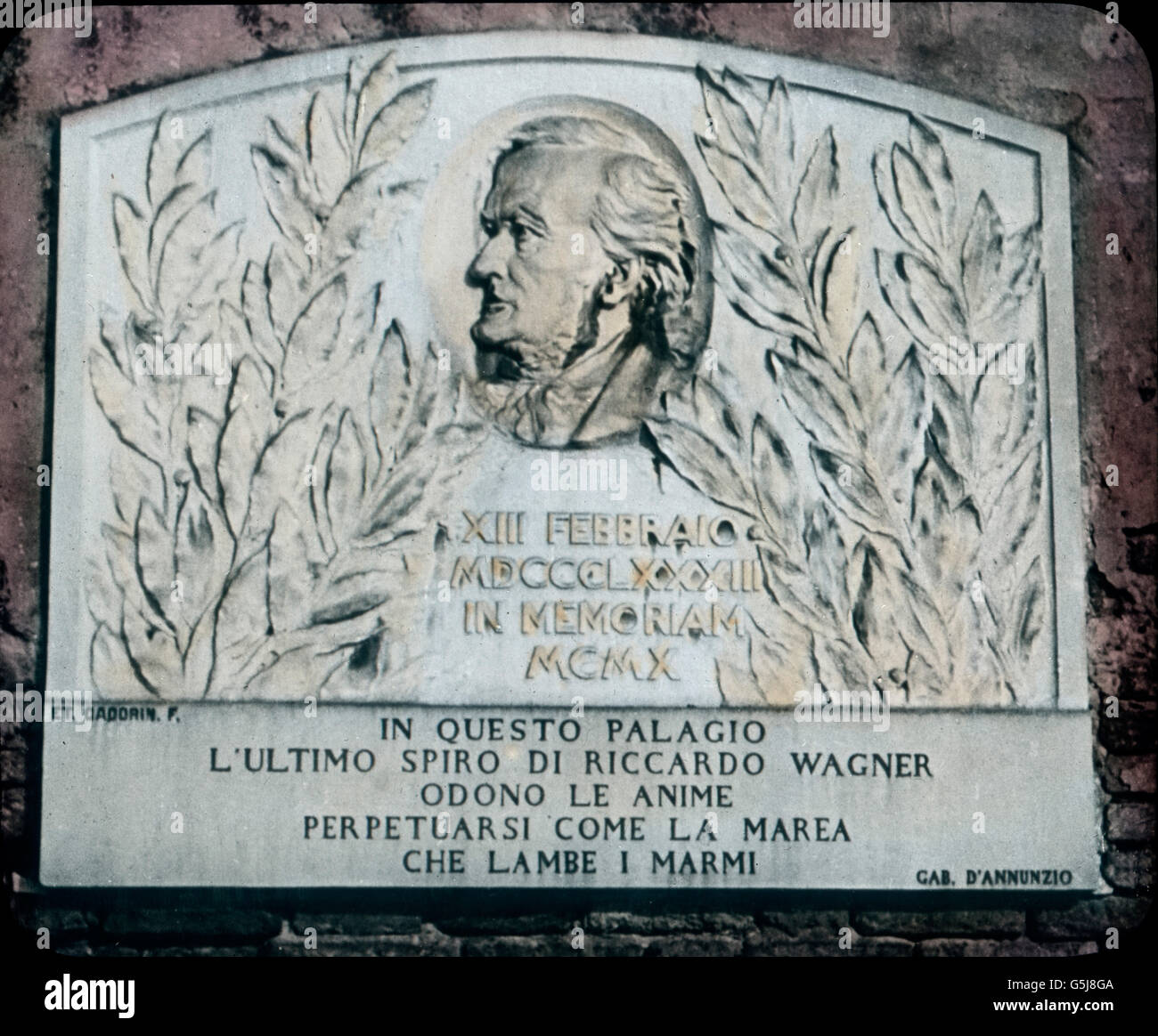 Venedig. Wagner-Gedenktafel. Venice. "Wagner"memorialplate Stock Photo ...