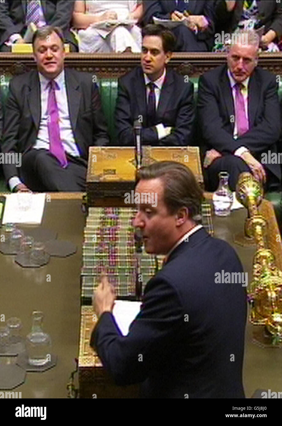 Prime Minister David Cameron speaks during Prime Minister's Questions ...
