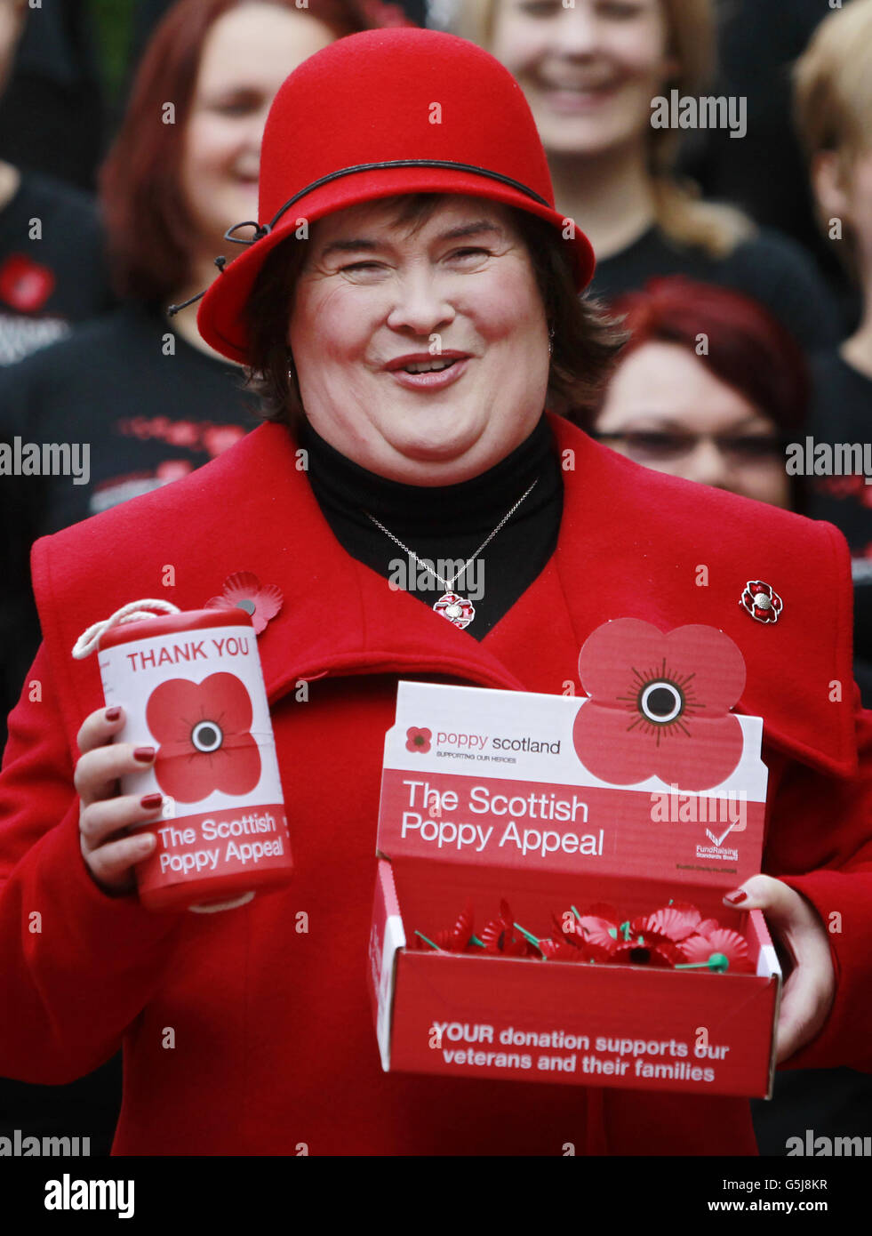 Singer Susan Boyle is pictured during the launch of Poppyscotland ...