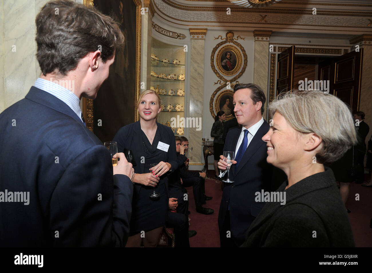 The Prime Minister David Cameron talks to Peter Wilson and Rebecca ...