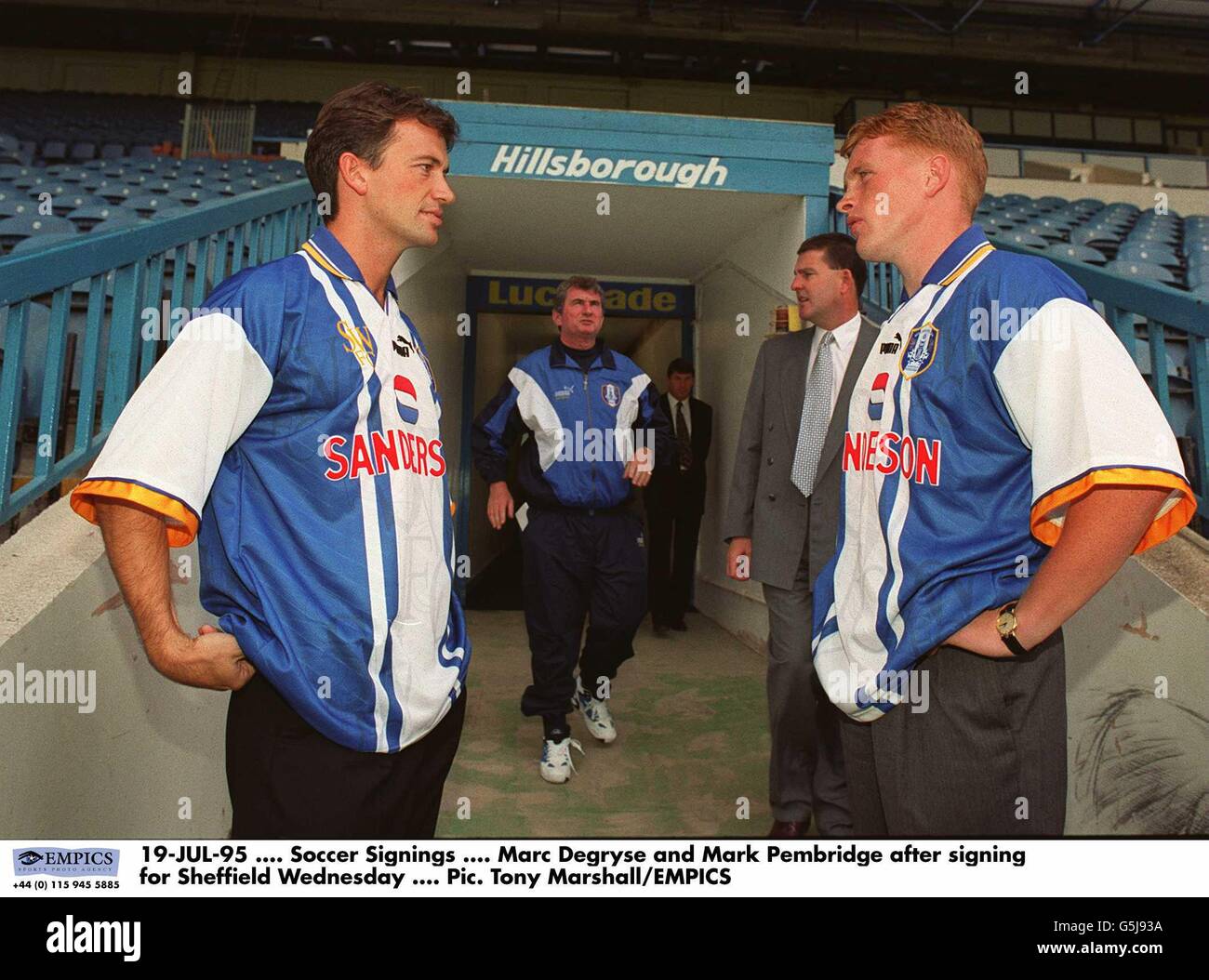 19-JUL-95, Soccer Signings, Marc Degryse and Mark Pembridge after ...