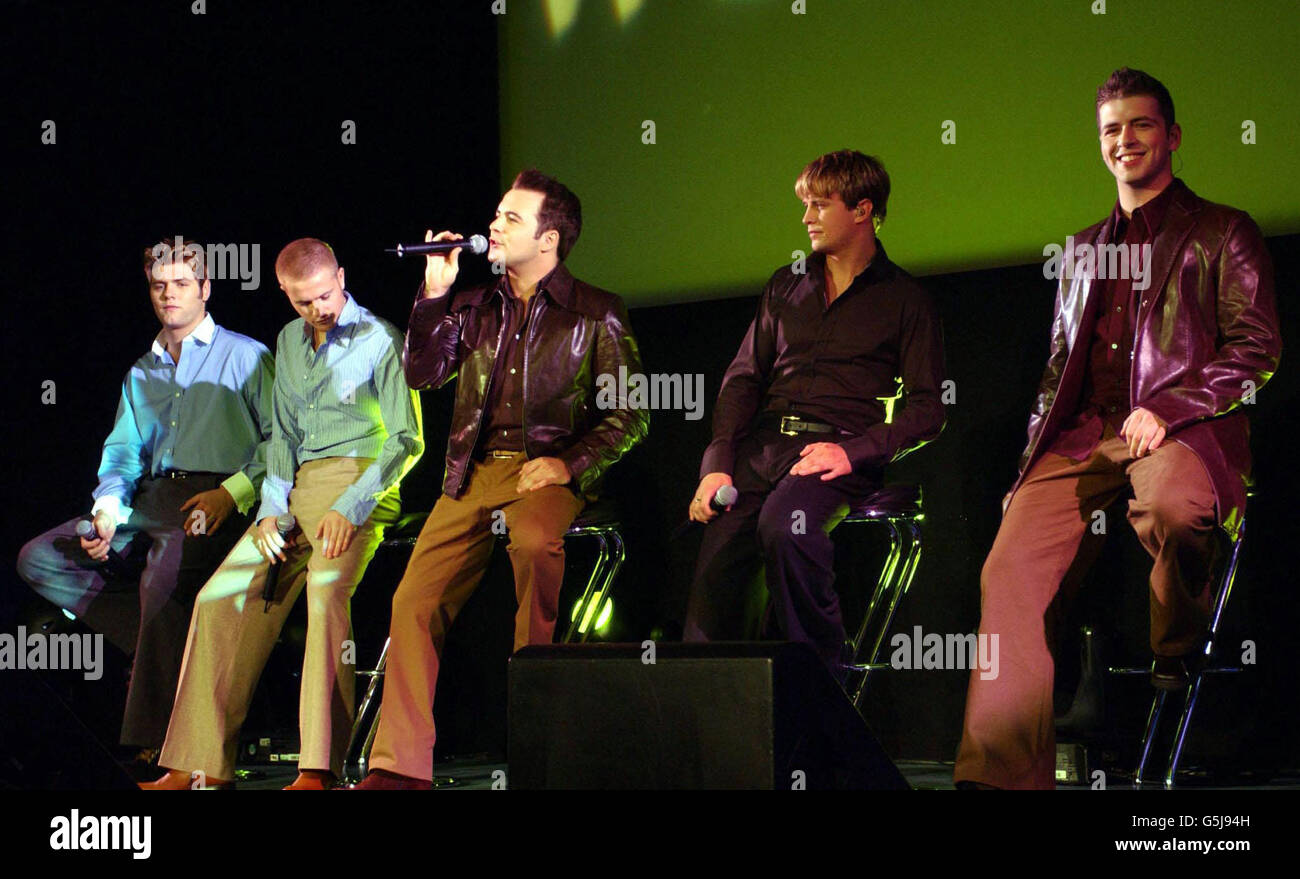 Pop group Westlife, from left to right; Bryan McFadden, Nicky Byrne ...