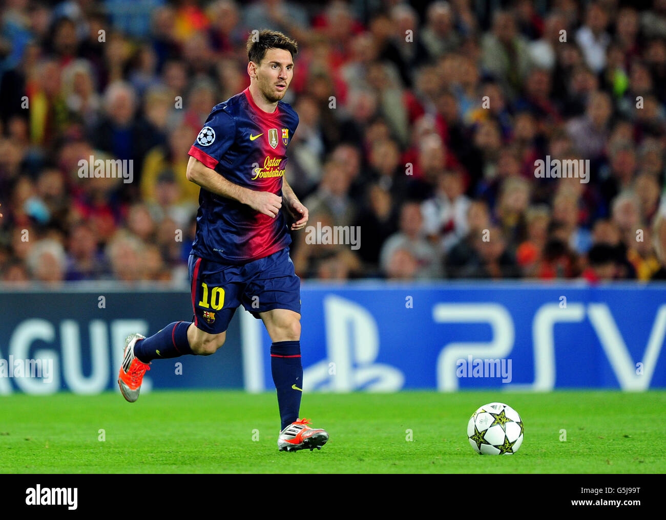 Lionel Messi Barcelona Champions League High Resolution Stock ...