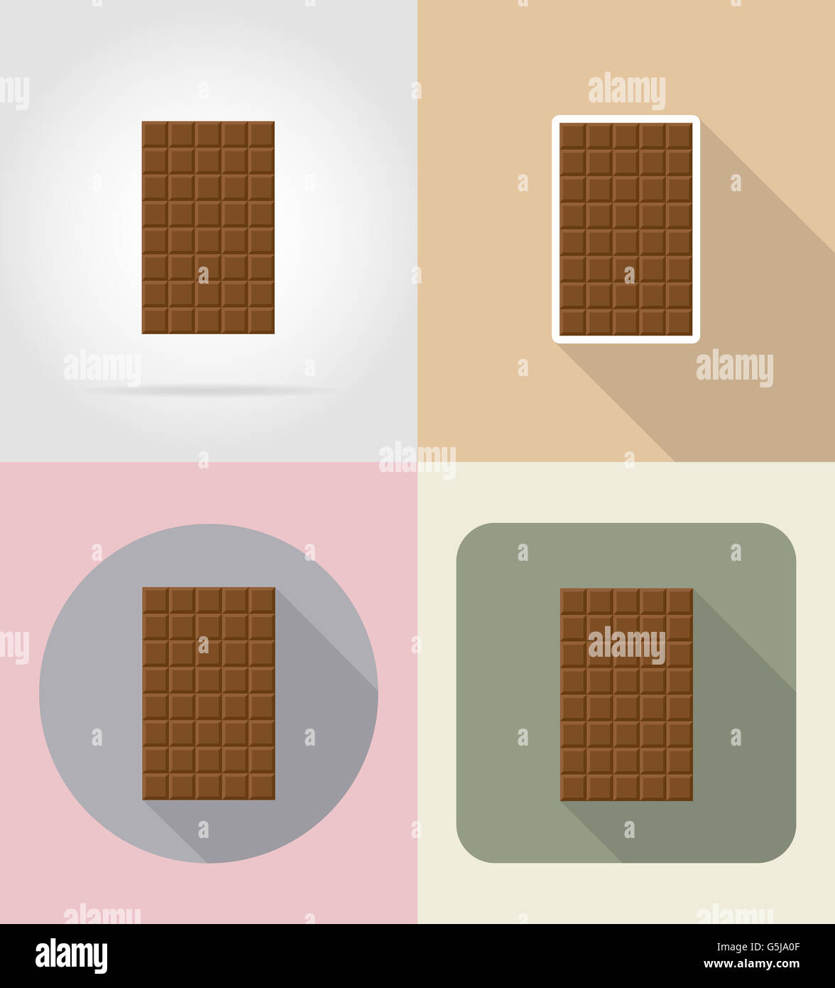 chocolate bar food and objects flat icons illustration isolated on ...