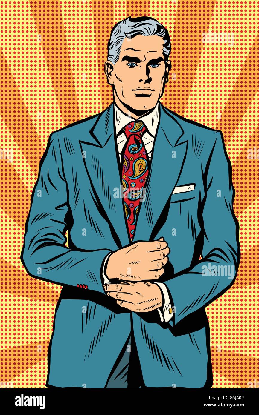 Retro businessman boss gray hair Stock Vector Image & Art - Alamy