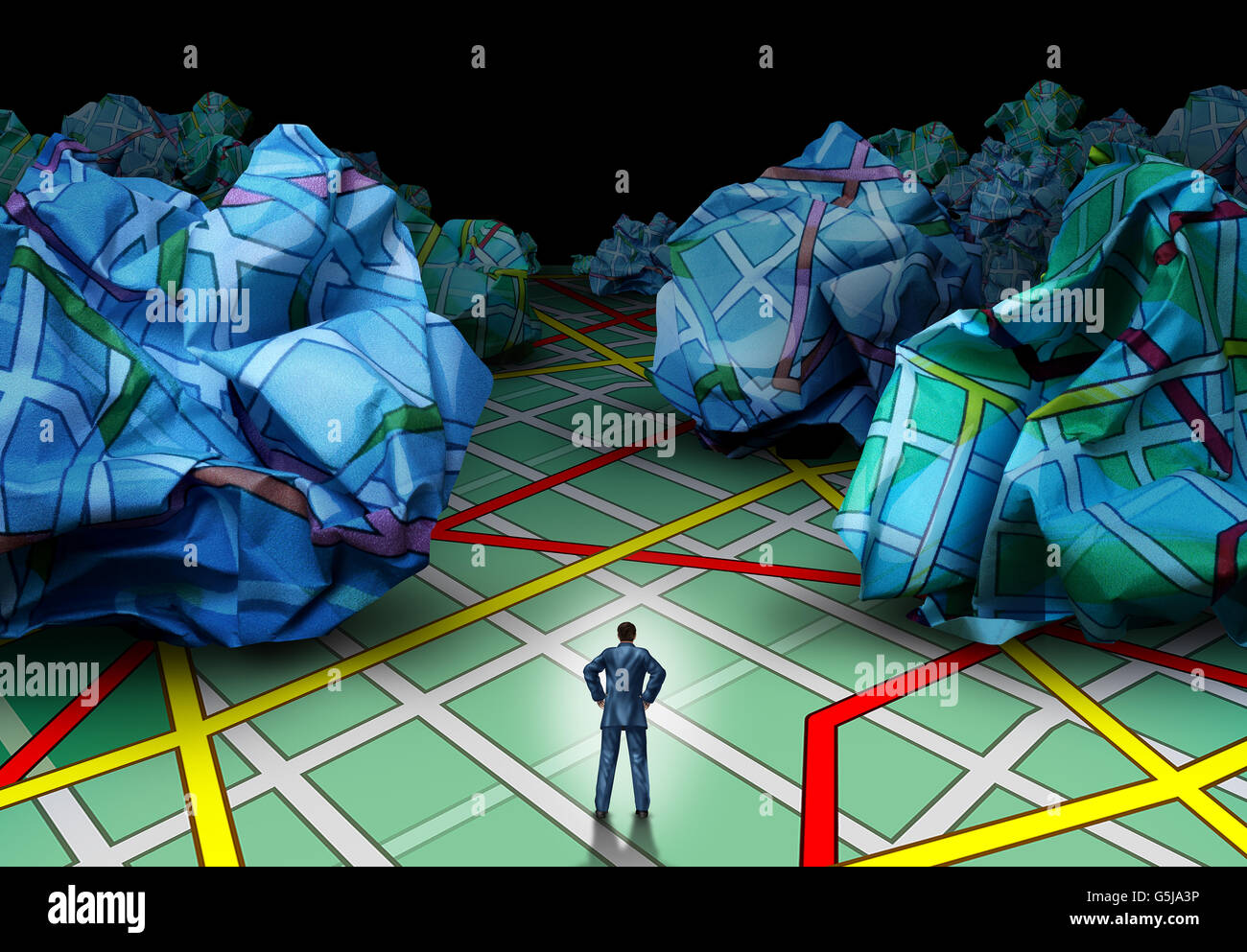 Crumpled road map hi-res stock photography and images - Alamy
