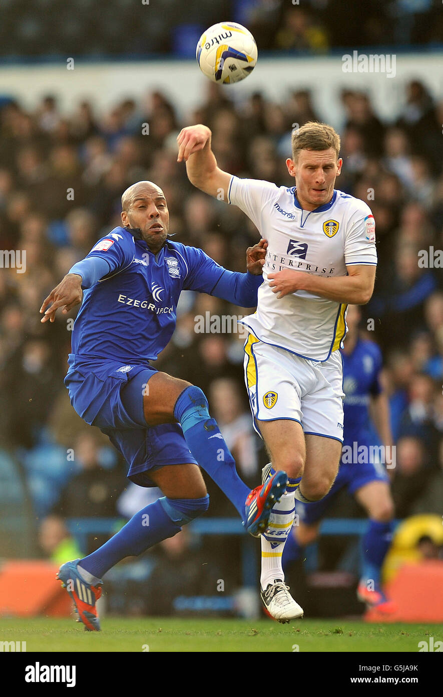 Birmingham City's Marlon King and Leeds United's Jason Pearce during ...