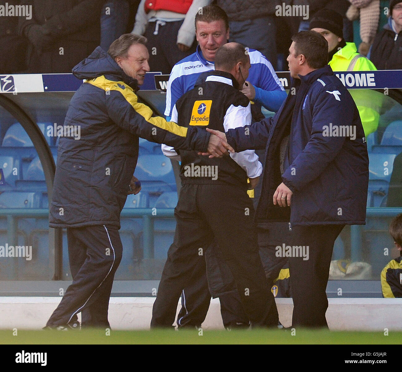 Birmingham City's Manager Lee Clark and Leeds United's Manager Neil ...