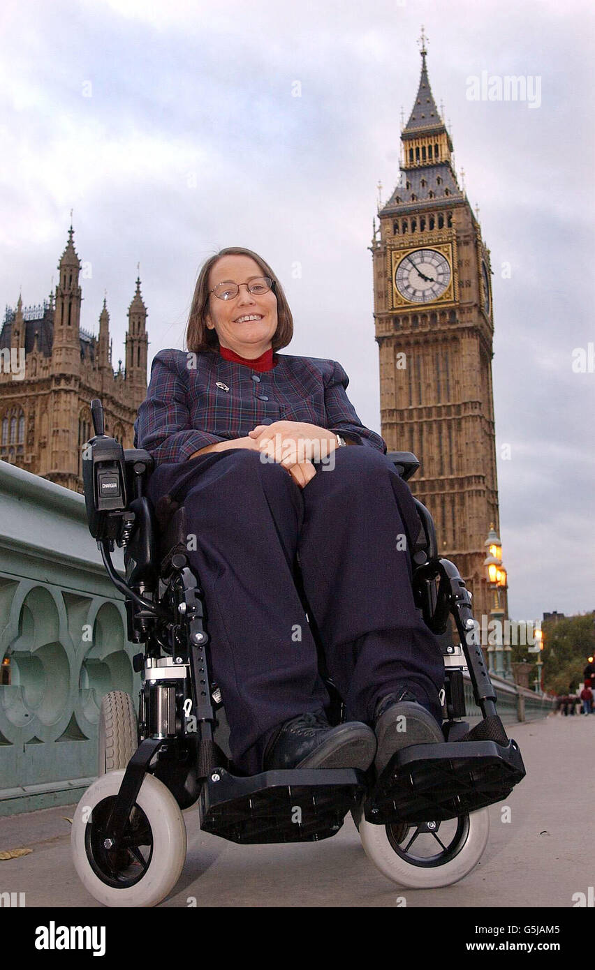 Ann Begg MP, with her new wheelchair, outside of the Houses of ...
