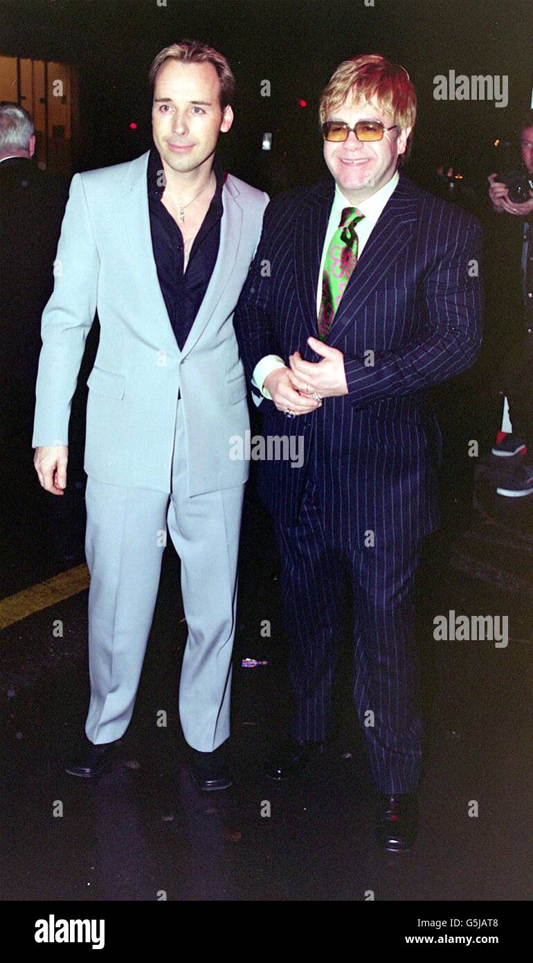 Elton John and his partner David Furnish arrives at The Collection in ...