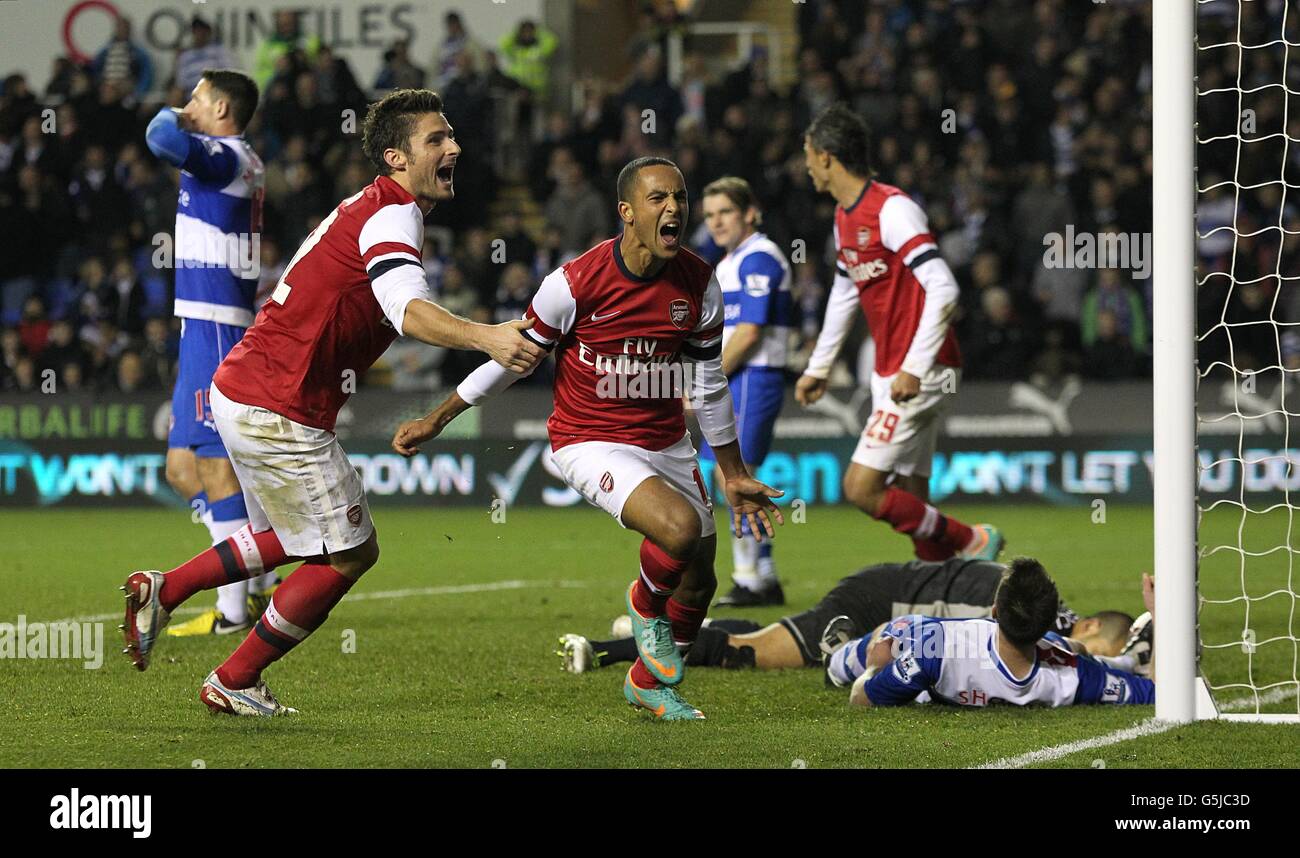 Arsenal's The Walcott celebrates scoring his side's sixth goal during ...