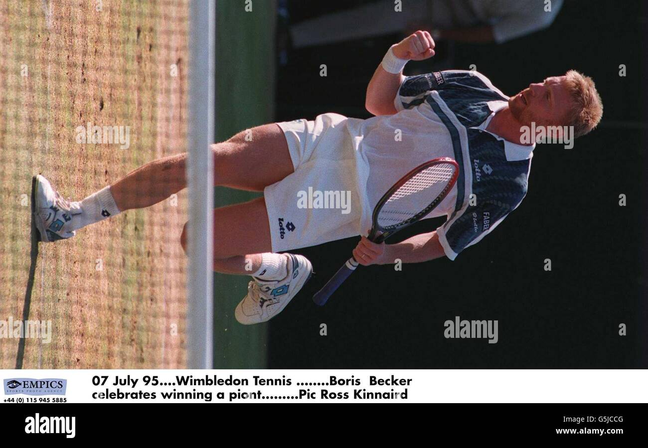 Boris becker celebrates winning wimbledon hi-res stock photography and ...