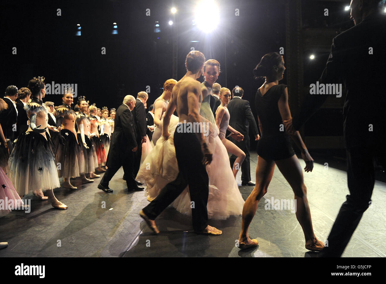 Members of the cast appear for a curtain call after appearing in a Gala ...