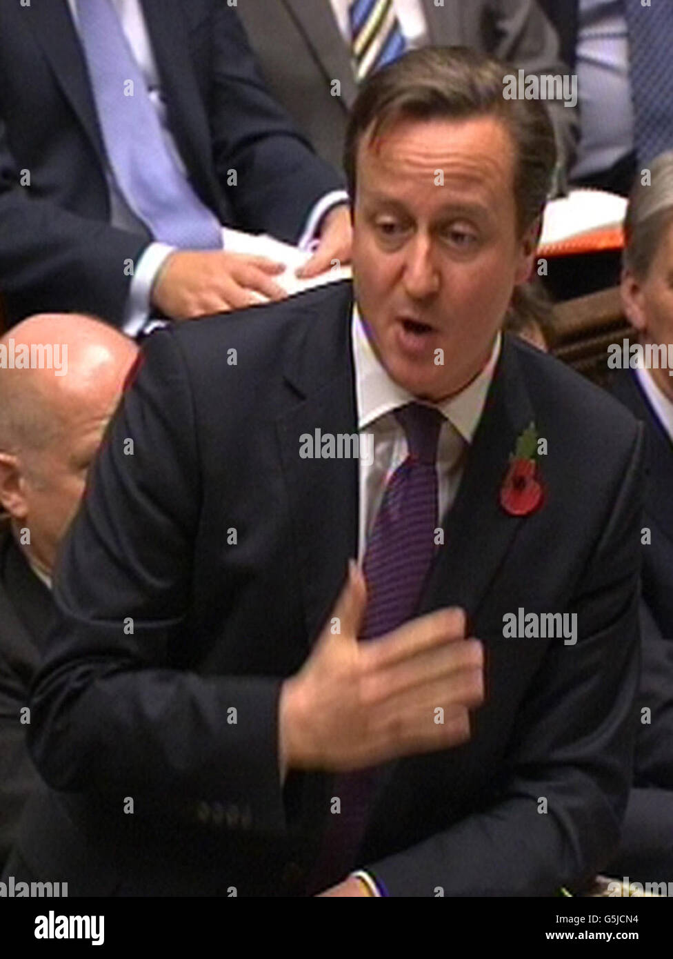 Prime Minister David Cameron speaks during Prime Minister's Questions ...