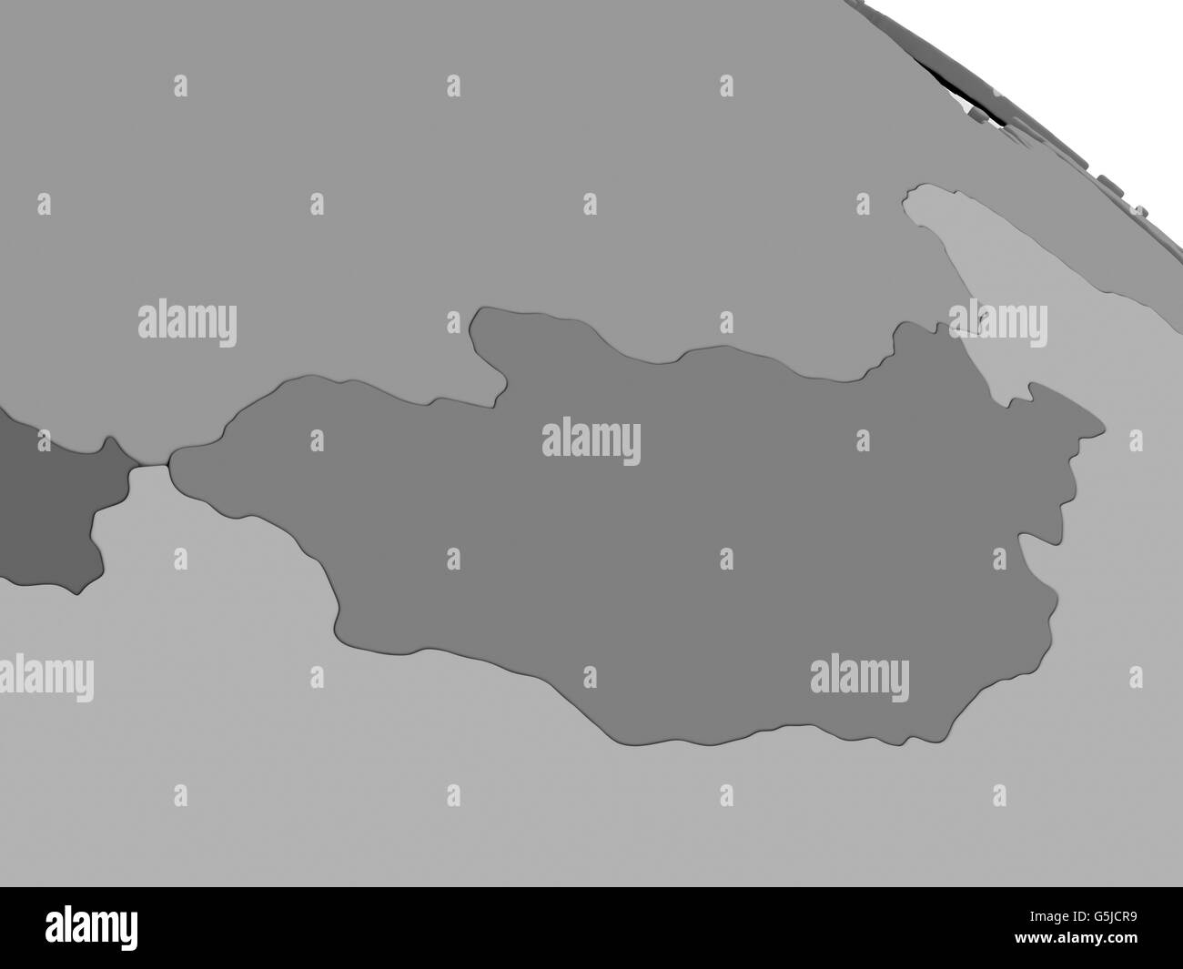 Map of Mongolia on grey model of Earth. 3D illustration Stock Photo - Alamy