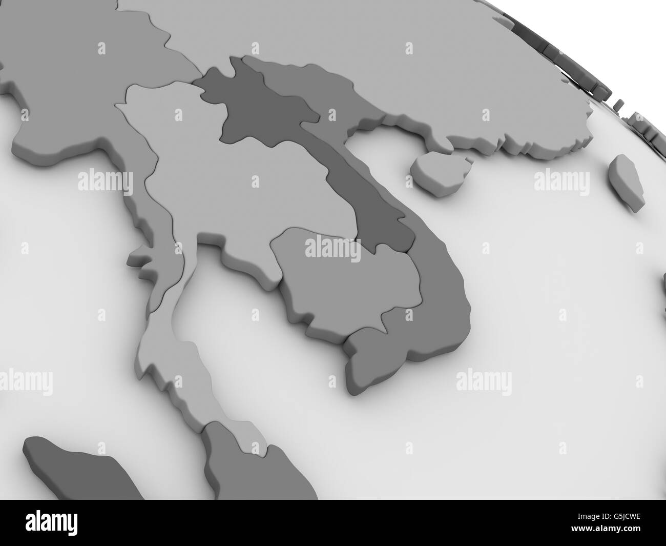 Map of Thailand on grey model of Earth. 3D illustration Stock Photo - Alamy