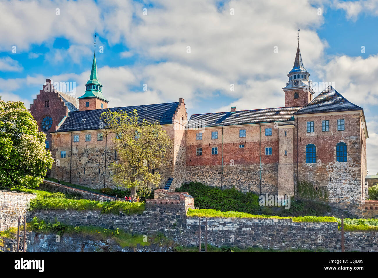 The Fortress Of Akershus Viewed From The Sea Oslo Norway Stock Photo ...