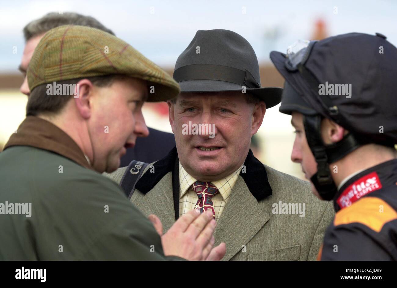 RACING Wetherby. Tim Easterby (left) with jockey Tony Dobbin at ...