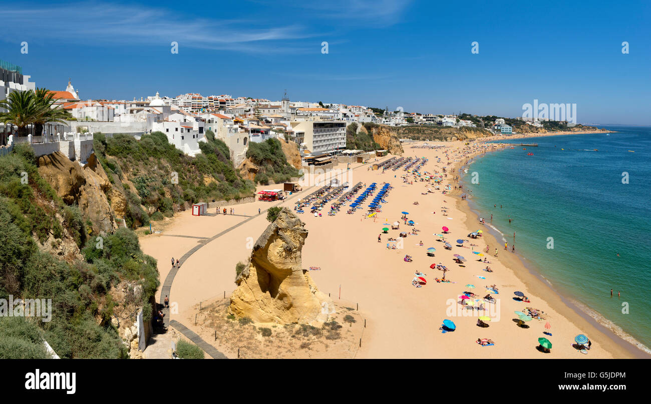 Albufeira beach and town, Algarve, Portugal Stock Photo - Alamy