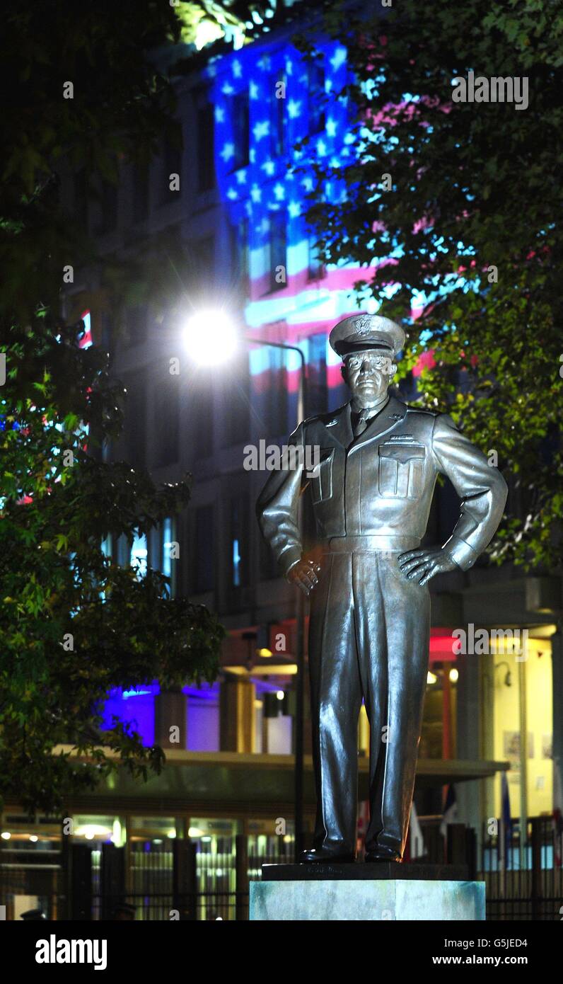 The Dwight David Eisenhower statue at the US Embassy in London ahead of ...
