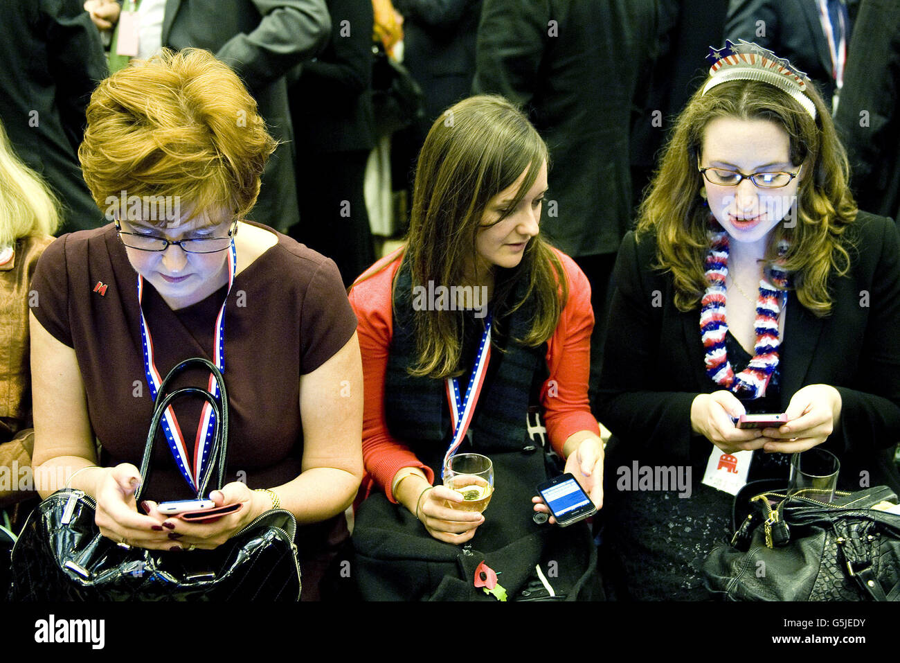 Guests at the US Embassy in London, for the US Embassy Election Night ...