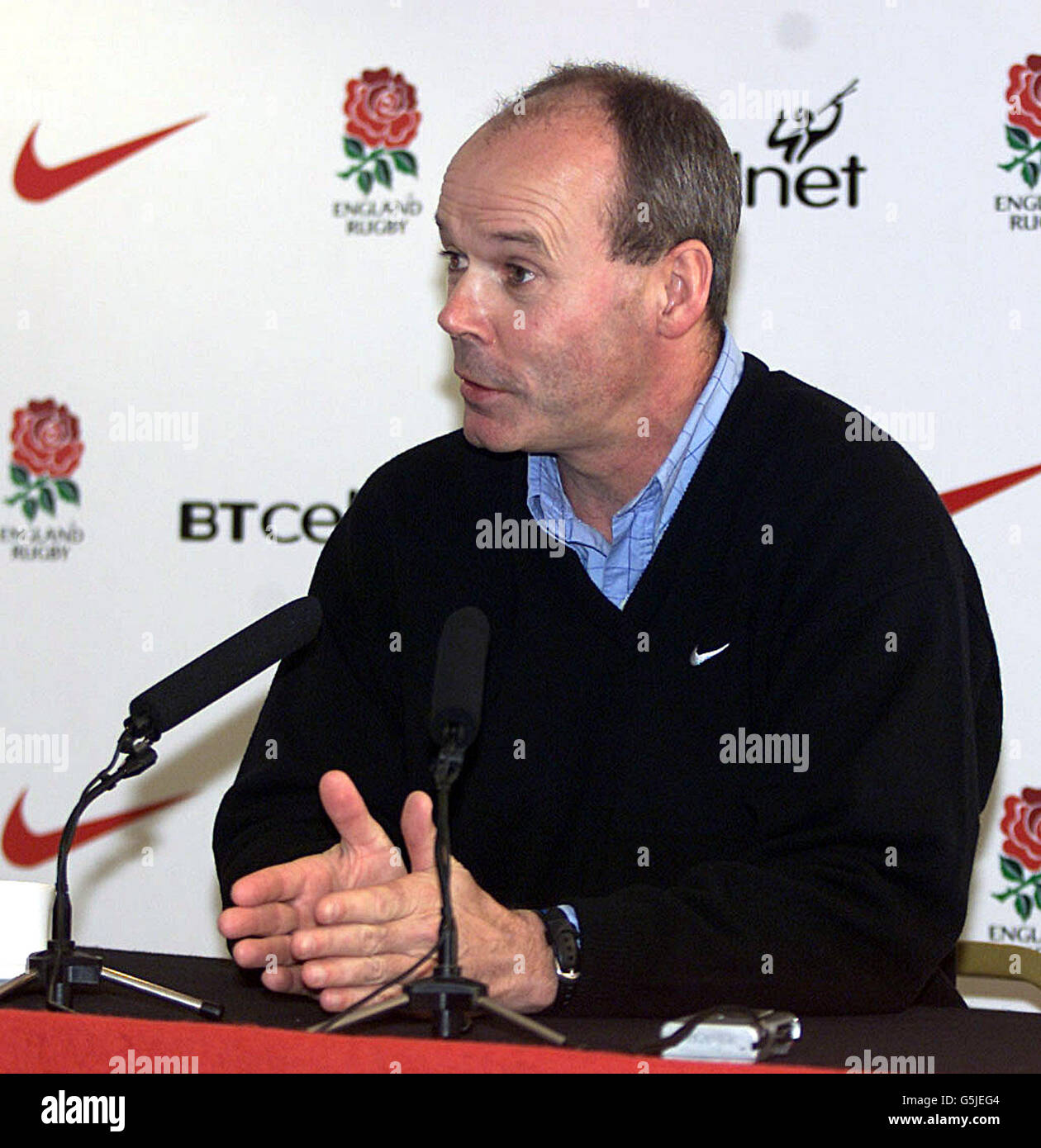 Clive Woodward during the pre match press conference at Twickenham ...