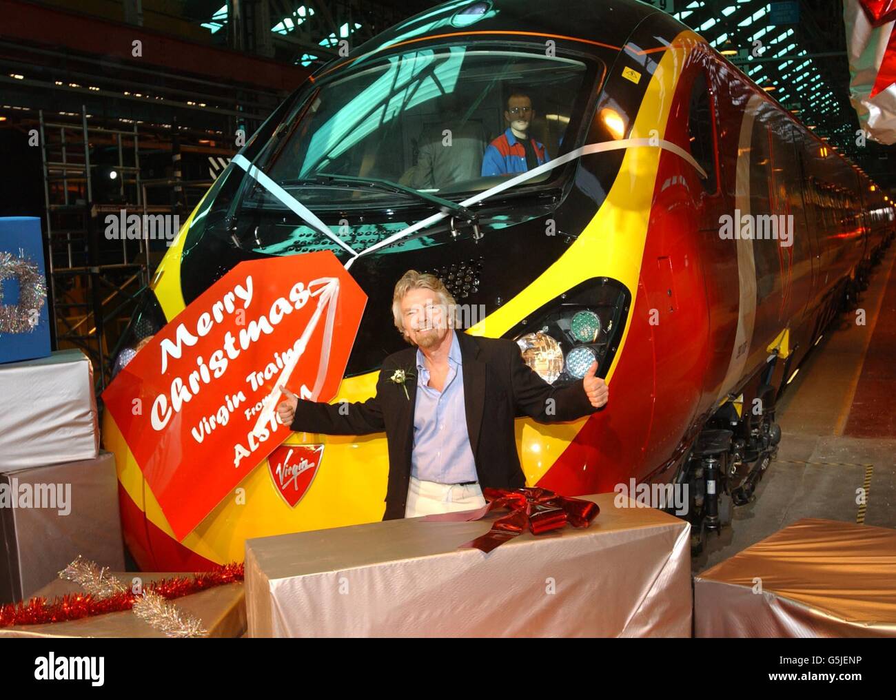 Virgin Trains boss Sir Richard Branson takes delivery of the first of ...